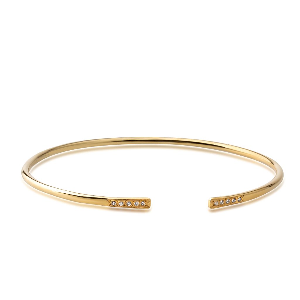 Minimal Sparkle Cuff Bracelet - Gold
