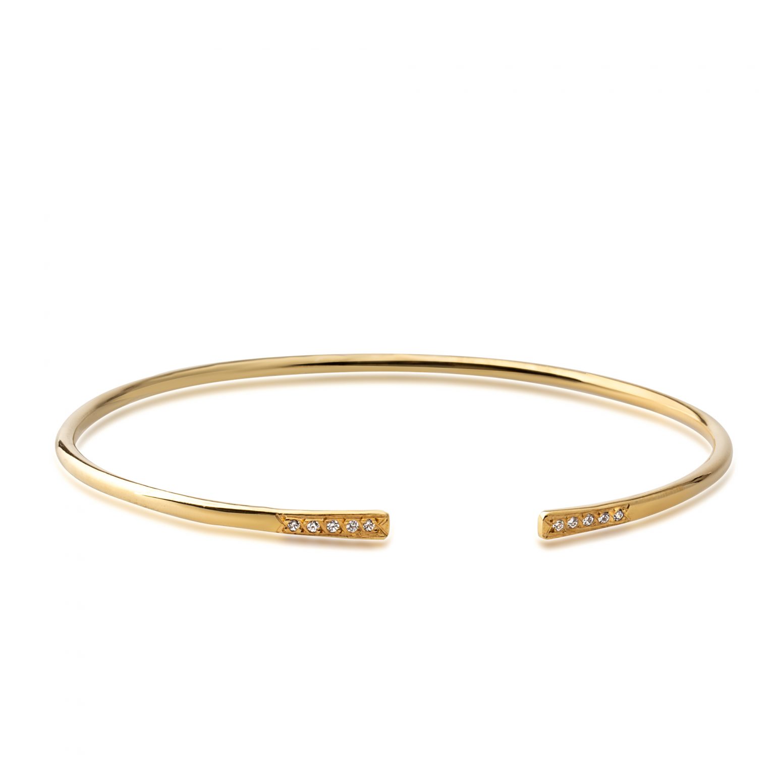Minimal Sparkle Cuff Bracelet - Gold